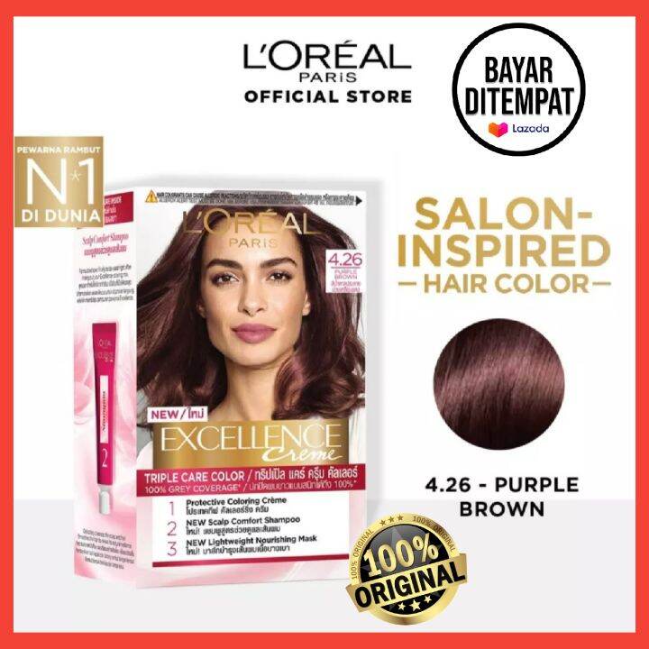 Cat Rambut L'Oreal Paris Excellence Creme Hair Color - 4.26 Purple ...