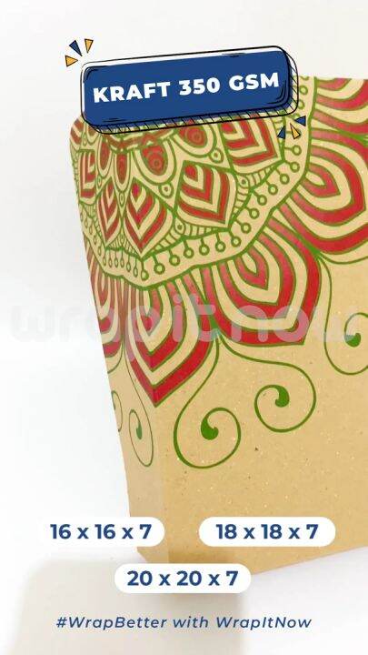 (Isi 10 pcs) Dus Kraft 20x20x7 Cetak/ Box Nasi Berkat Kondangan Dus ...