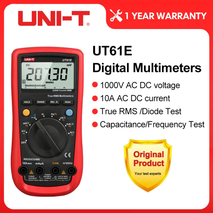 UNI-T UT61E ดิจิตอลมัลติมิเตอร์ True RMS AC DC Tester Voltmeter Auto ...