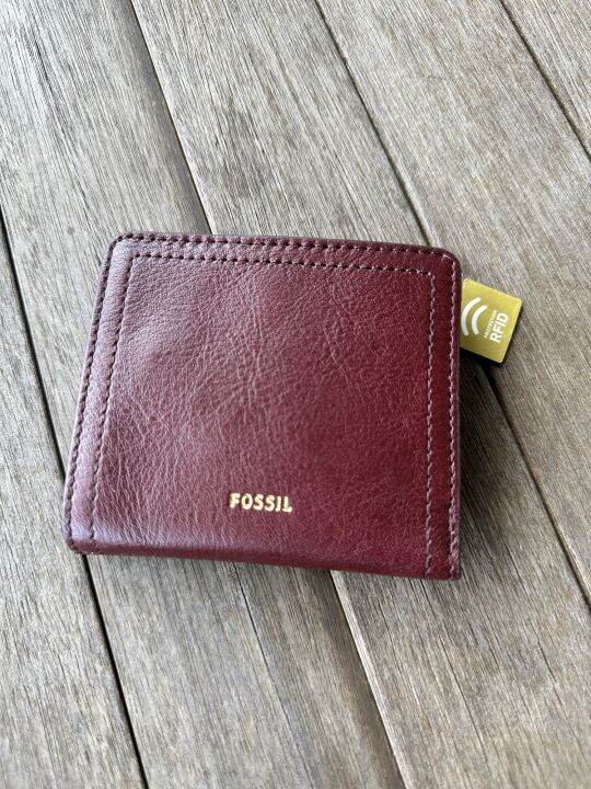 Original FOSSIL Logan RFID Small Bifold in Claret Red | Lazada PH