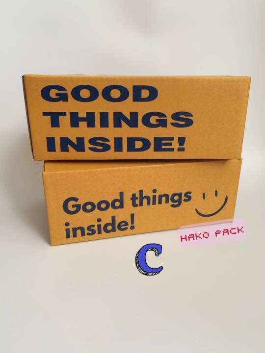 กล่องพัสดุ กล่องไปรษณีย์ ไซส์ C (5 ใบ) Good things inside! | Lazada.co.th