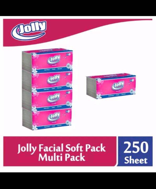 Tissue JOLLY 250 sheets 2ply facial tissue isi 4pck | Lazada Indonesia
