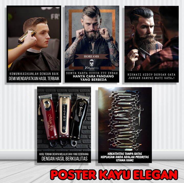 POSTER KAYU ELEGAN Poster barbersop / poster pangkas rambut / model ...
