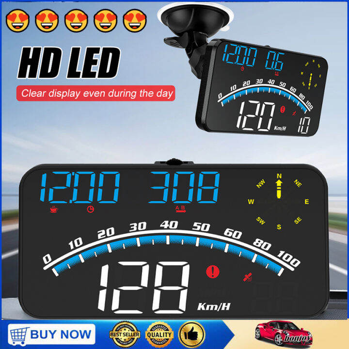 🚗【In Stock】🚗Auto HUD Head Up Display GPS Beidou Car Hud Speedometer ...
