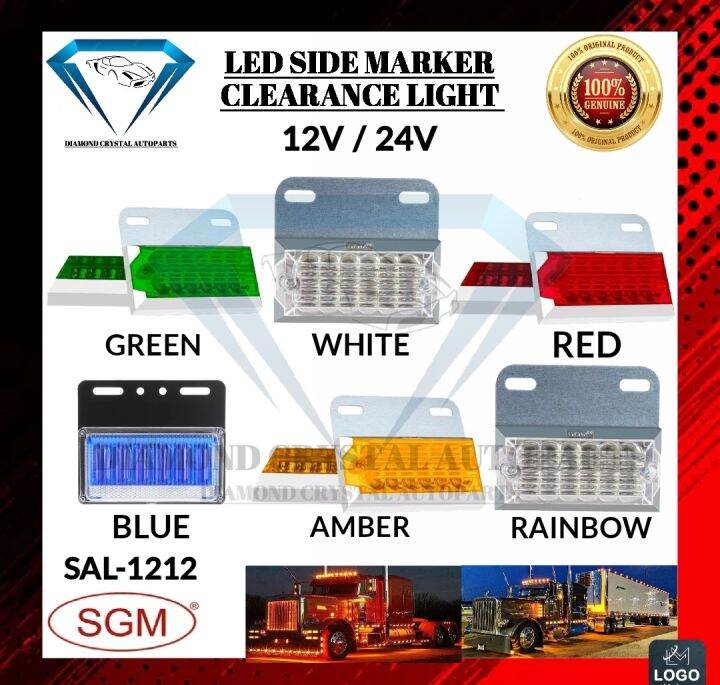 TRUCK LED SIDE MARKER LIGHT CLEARANCE LAMP 12V / 24V SAL-1212L "SGM ...