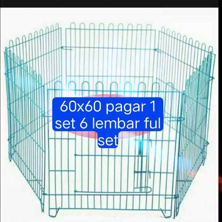 1 SET FUL 6 LEMBAR KANDANG PAGAR BESI UNTUK KUCING, ANJING,KELINCI ...
