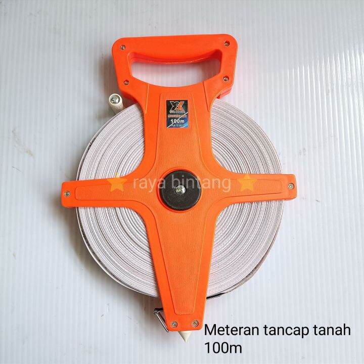 Meteran tancap tanah 100meter fiber ukur jalan | Lazada Indonesia