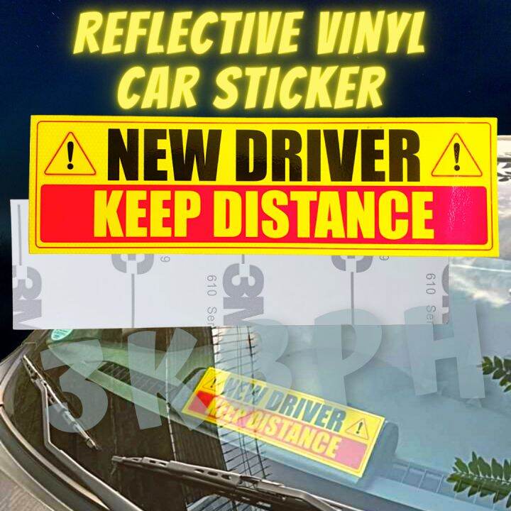 NEW DRIVER REFLECTIVE MAGNETIC CAR STICKER | RECTANGULAR REFLECTIVE ...