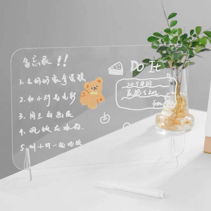 Transparent / White Acrylic Memo Writing Board Notice Board Message ...