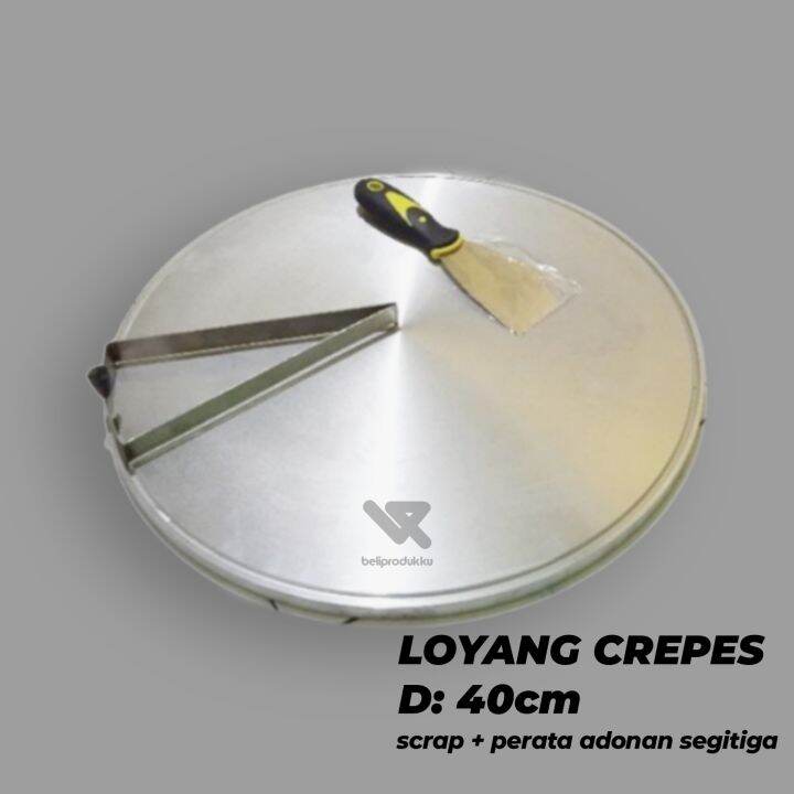 Loyang Crepes Diameter 40cm Lengkap Dengan Scrap dan Perata Segitiga ...