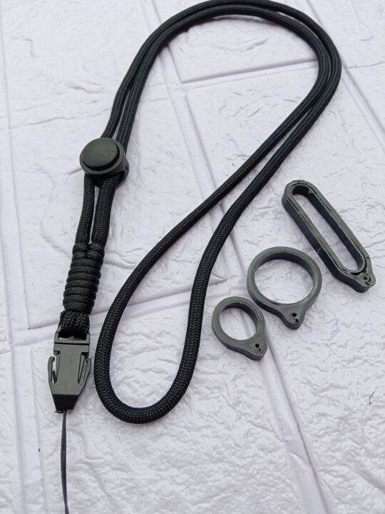 Lanyard Tali simpul Hitam Polos Gantungan HP Id Card Dan Aksesoris ...