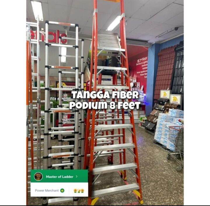 LADDER PODIUM / Tangga Lipat Podium 8 Feet Fiberglass 2.4 Meter ...