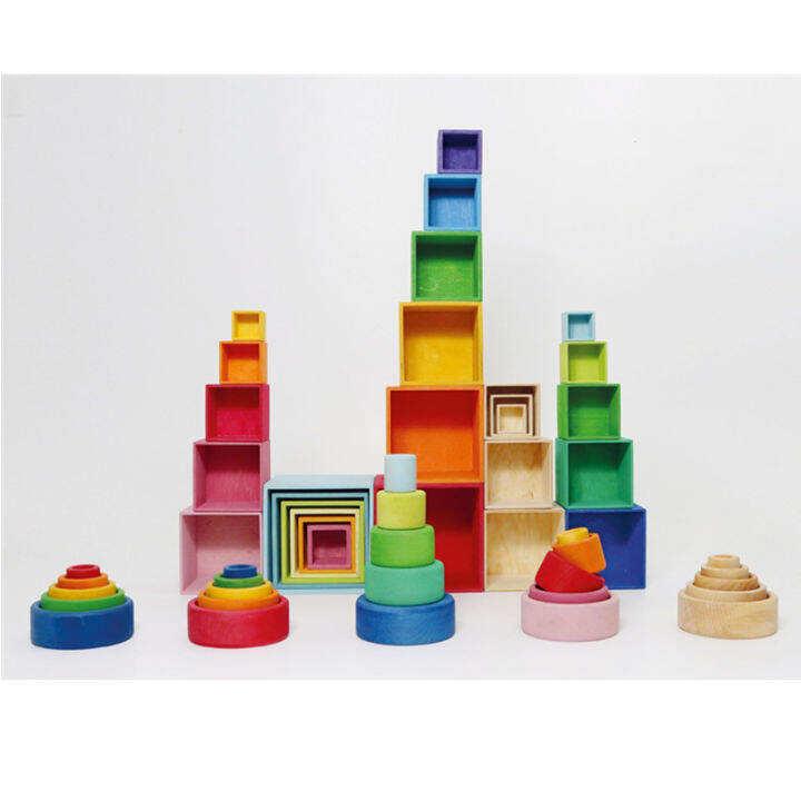 German Grimm's Green Rainbow Building Blocks Stacking Bowl Stacking Cup ...