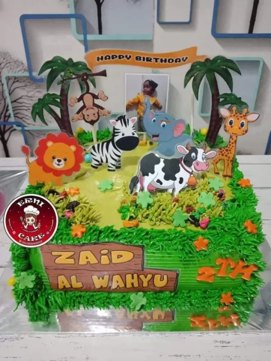 Topper cake kue binatang animal animals singa kudu jerapah sapi safari ...
