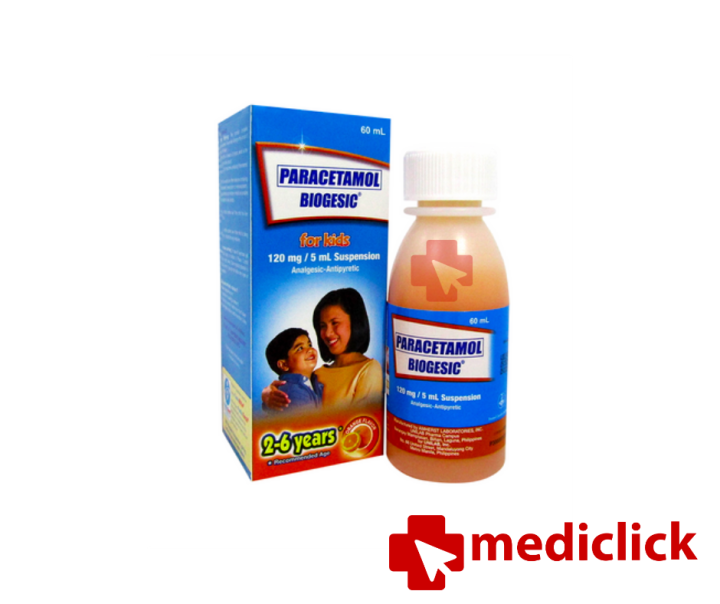 Biogesic 120mg (Orange Flavor) 60ml - 1 BOTTLE | Lazada PH