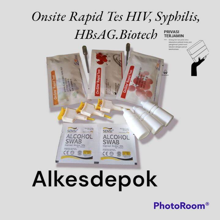 paket 3 macam tes HIV , Syphilis, HBsAG lengkap siap pakai Biotech ...
