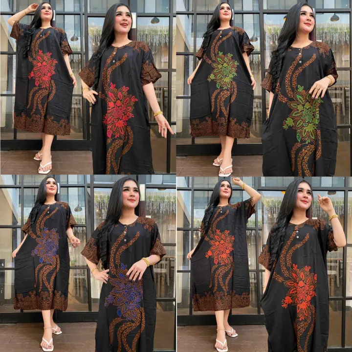 BAJU DASTER BUSUI KANCING DEPAN SUPER JUMBO LD 135 MOTIF NABILAA KAIN ...