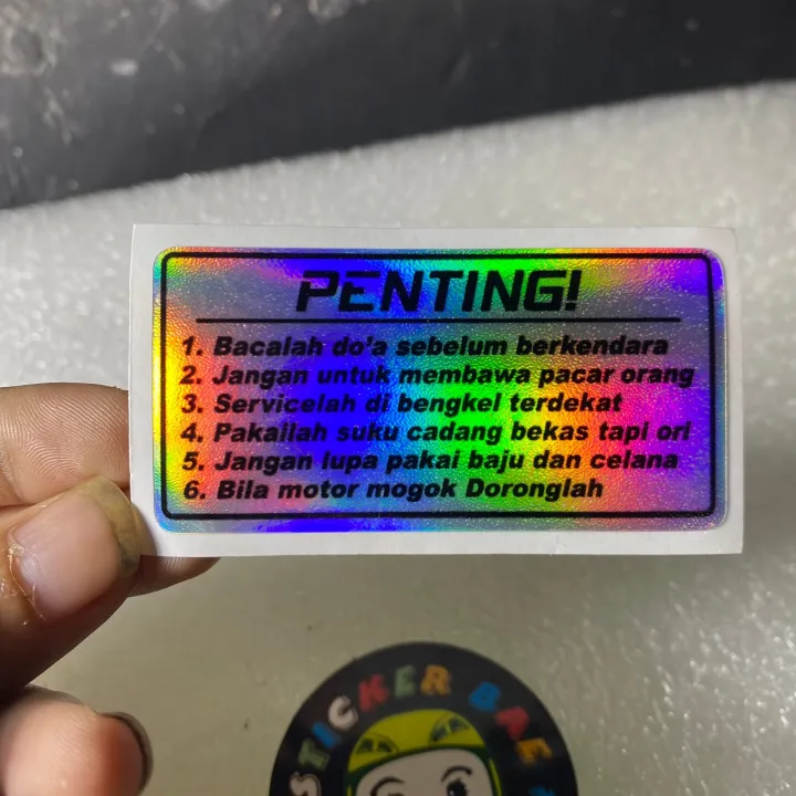 Sticker penting berkendara panduan bermotor, BACALAH DOA SEBELUM ...
