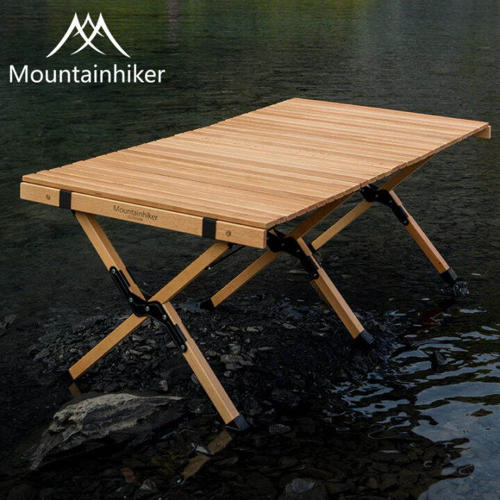 Mountainhiker Outdoor Beech Wood Folding Table Portable Foldable Solid ...