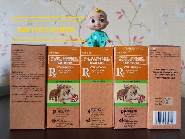 Colimoxyn 60ml Anti diarrheal Oral Suspension (for veterinary use only ...
