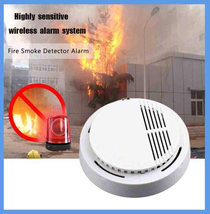9V Wireless Smoke Alarm Battery Operated Home Commercial Sound and ...