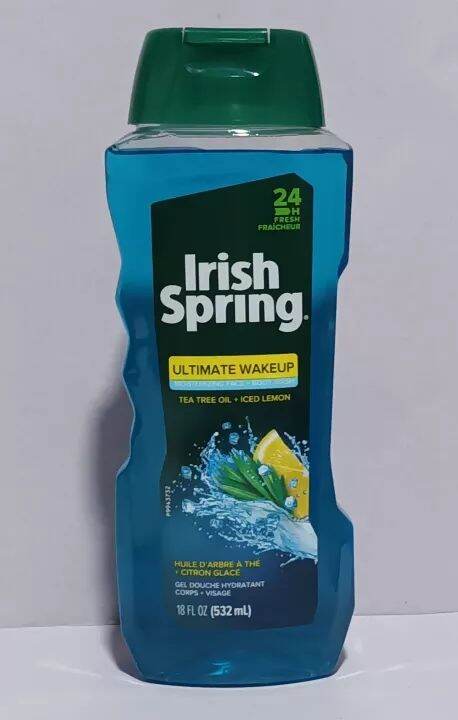 Irish Spring Ultimate Wake Up Tea Tree Face & Body Wash for Men, 532ml ...