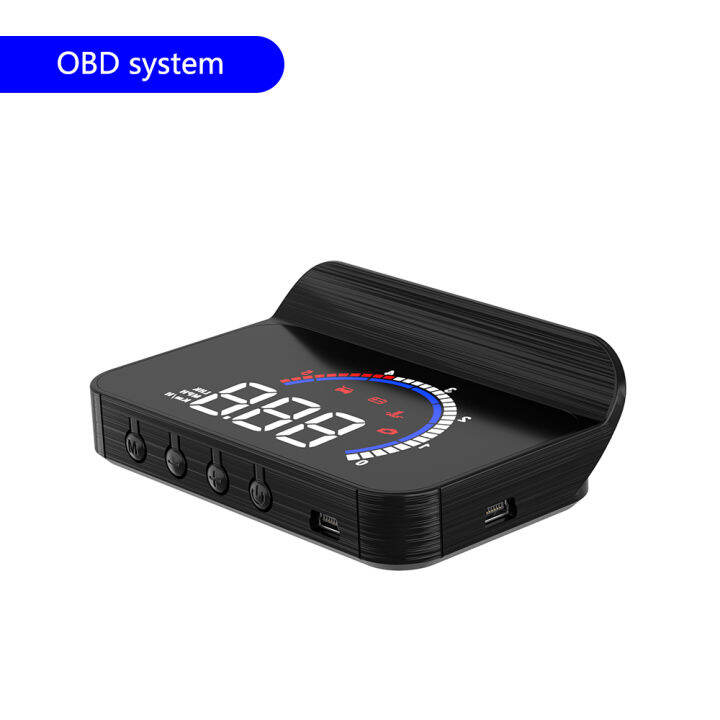 GEYIREN M13บวก OBD2และ GPS ระบบคู่ HUD หัวรถขึ้นความเร็วจอแสดงผลกระจกหน้ารถ RPM เครื่องวัดกล่อง ...