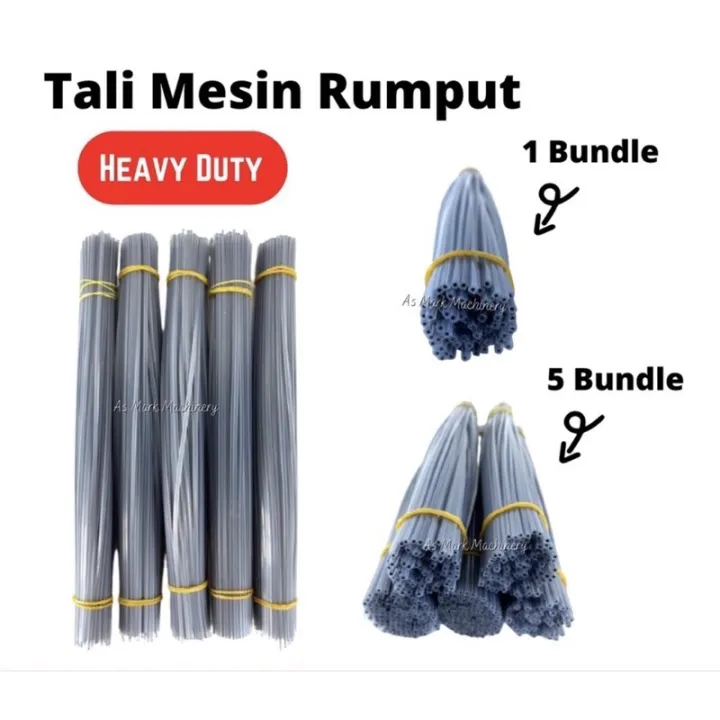 [HEAVY DUTY]Tali Mesin Rumput 12" D/SQ 2.7mm Kelabu 5 ikat 1Kg Nylon ...