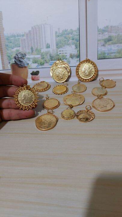 Liontin Koin liberti rupiah ringgit suku mirip persis seperti emas ...