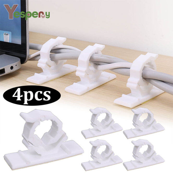 YESPERY 4PCS Plastic Self-adhesive Adjustable Wire Fixed Base Wire Clip ...