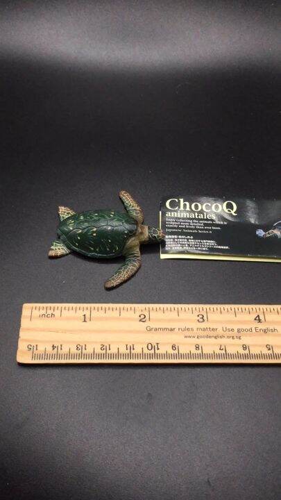 ฟิกเกอร์ สัตว์จิ๋ว เต่าทะเล เต่าตนุ Kaiyodo Animatales Choco Q Series 6 Green sea turtle Figure ...
