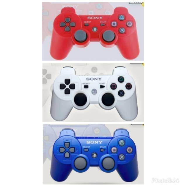Stik PS3 Sony Wireless Dualshock Getar Original Pabrik Warna Biru Merah ...