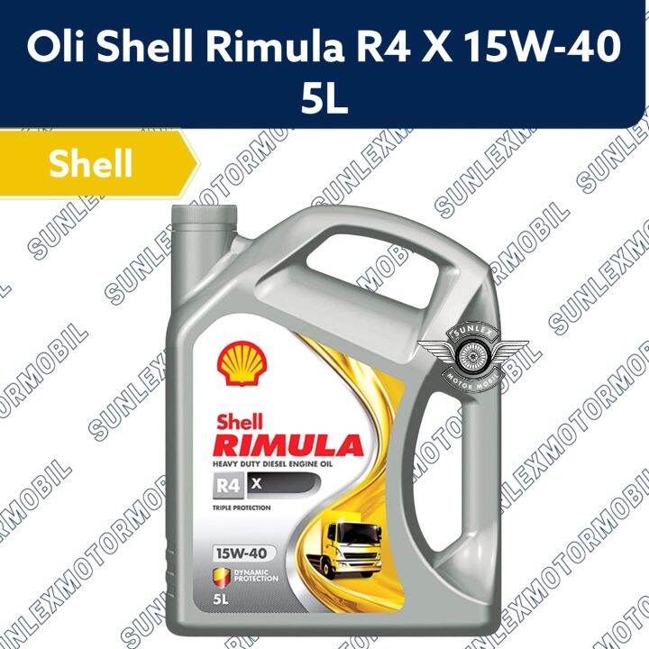 5L OLI MESIN MOBIL SHELL RIMULA R4X 15W-40 5LITER DIESEL SOLAR BARCODE ...