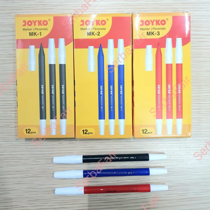 Spidol Joyko Marker MK Hitam / Biru / Merah Bullet Type | Lazada Indonesia