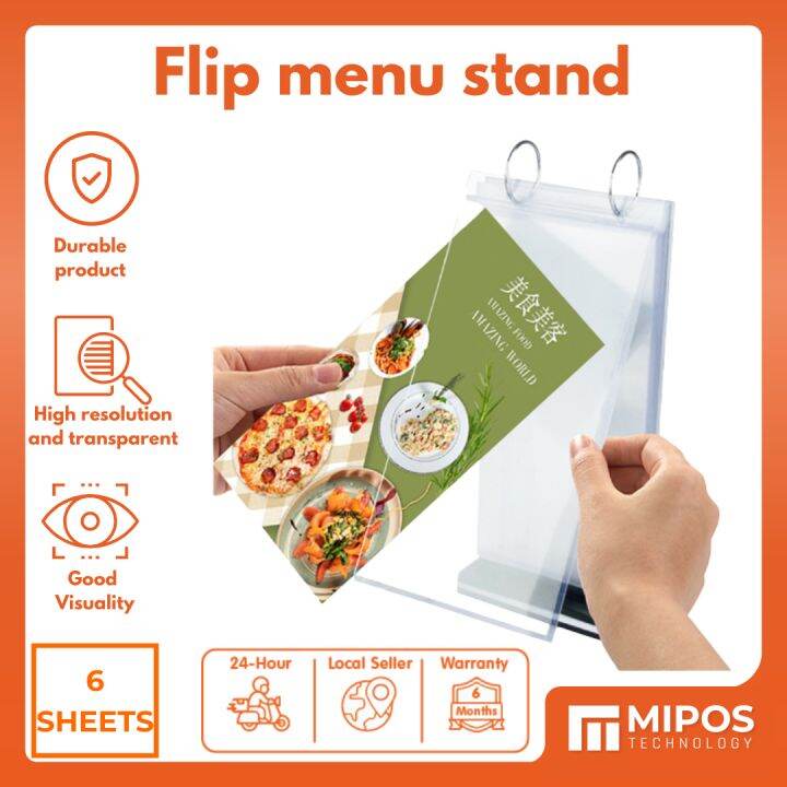 Table Menu Stand A5 A6/Flip Menu Stand Transparent Clear Menu Cover ...