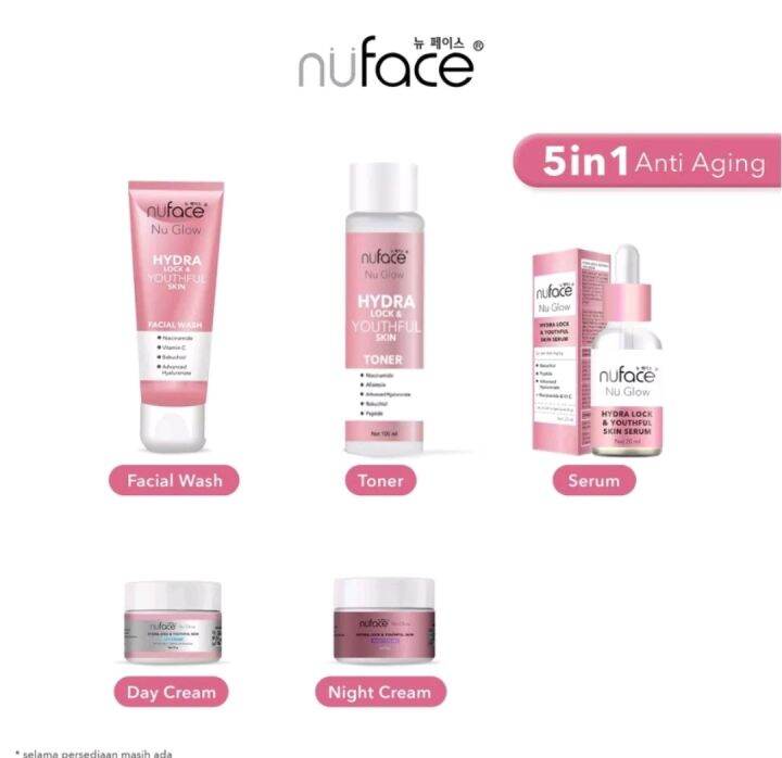Nuface NU Glow Hydra Lock & Youthful Skin Face Wash - Serum NU Face ...