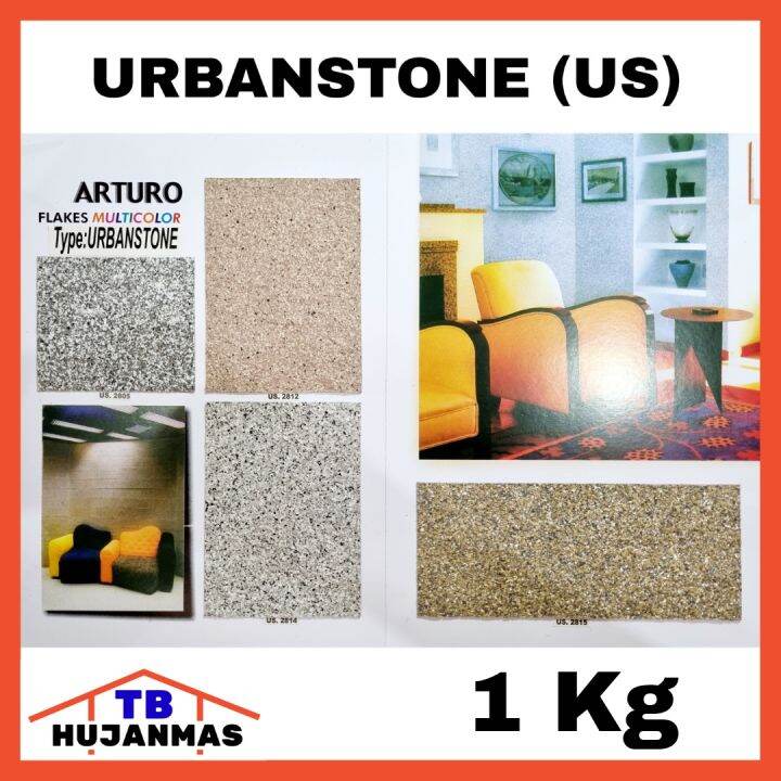 ARTURO Cat Tembok Dinding Teksture 1 Kg Tipe Urban Stone (US) Flakes ...