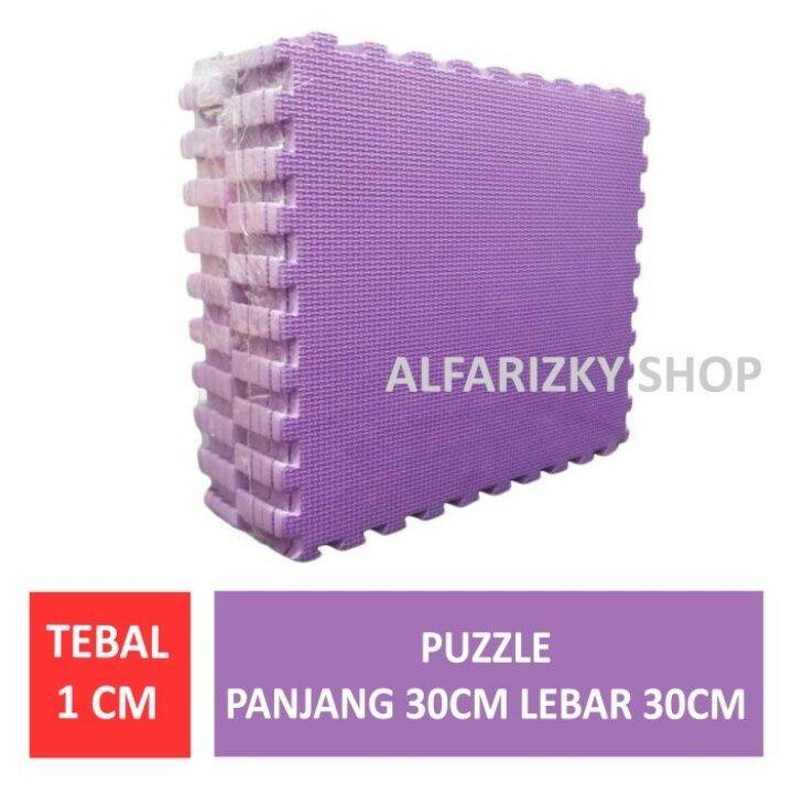 TIKAR PUZZLE MATRAS LANTAI KELUARGA 30x30x1 CM WARNA UNGU | Lazada ...