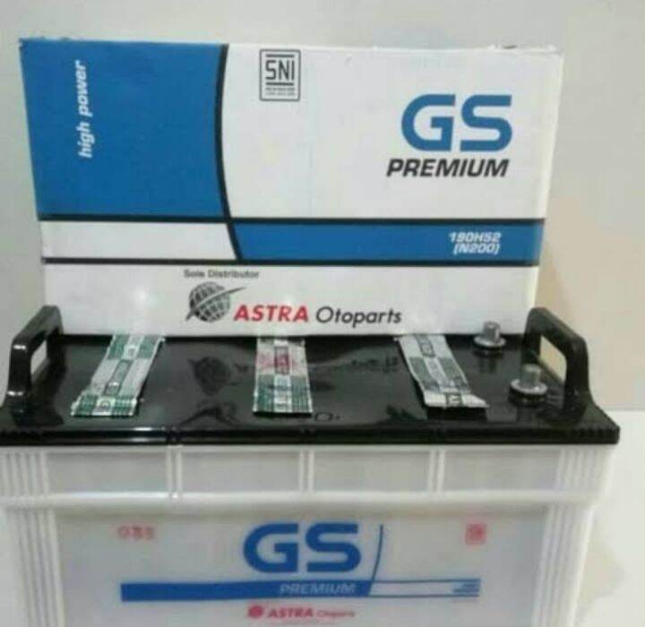 AKI BATERAI MOBIL GENSET BASAH GS ASTRA PREMIUM N200/190H52 12V 200AH ...
