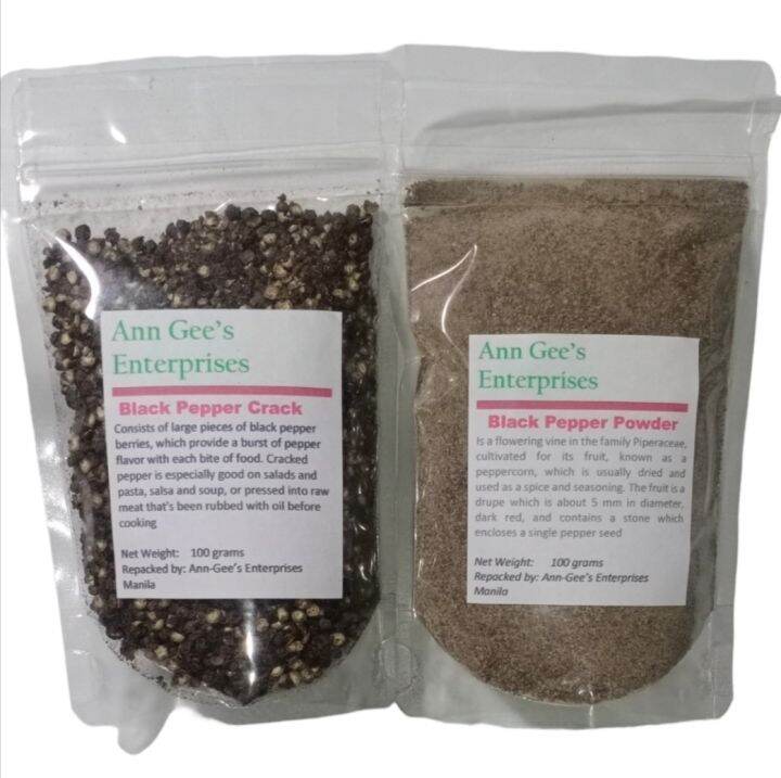 Black Pepper Cracked 100g + Black Pepper Powder 100g | Lazada PH