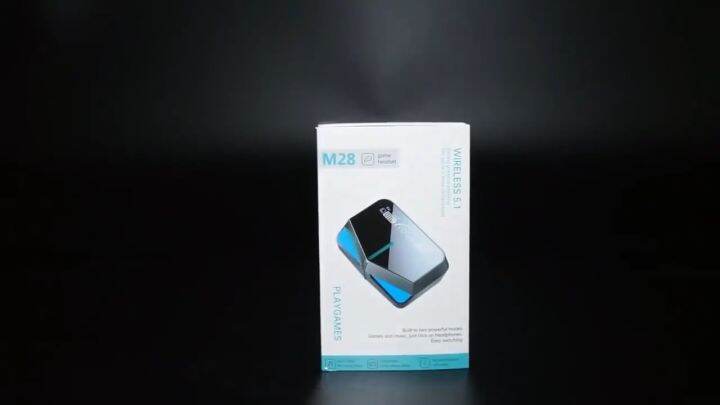 ใหม่ M28 TWS หูฟังบลูทูธเล่นเกม ความล่าช้าต่ํามาก และช่องคู่ AAC เสียงอิสระ จับคู่อัตโนมัติเมื่อ ...