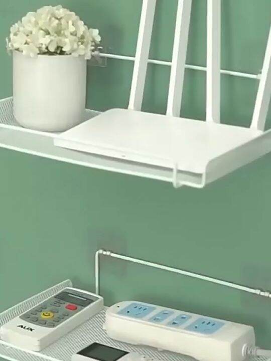 Wifi Router Shelf Wall Mounted Shelf Punch-Free Wall Mounted Wifi ...