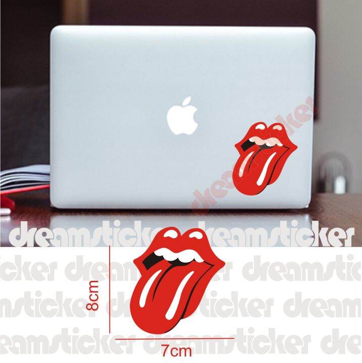 Stiker The Rolling Stones Logo Band Sticker Laptop MacBook Decal ...