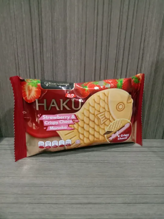 Ice Cream Haku Strawberry & Crispy Choco monaka Lezat Dingin Enak | Lazada Indonesia