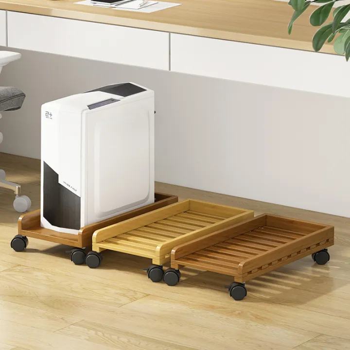 Desktop Computer Host Bracket Removable Solid Wood Chassis Tray Storage ...