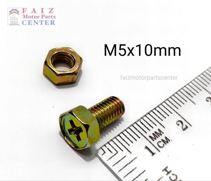 BH BOLT WITH NUT 5x10 up to 5x50 GOLD PLATED HEXAGONAL TETANIZED ...