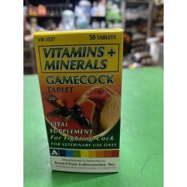 Arvet Chem Gamecock 50 tablets Vitamins + Minerals for Gamefowl Rooster ...