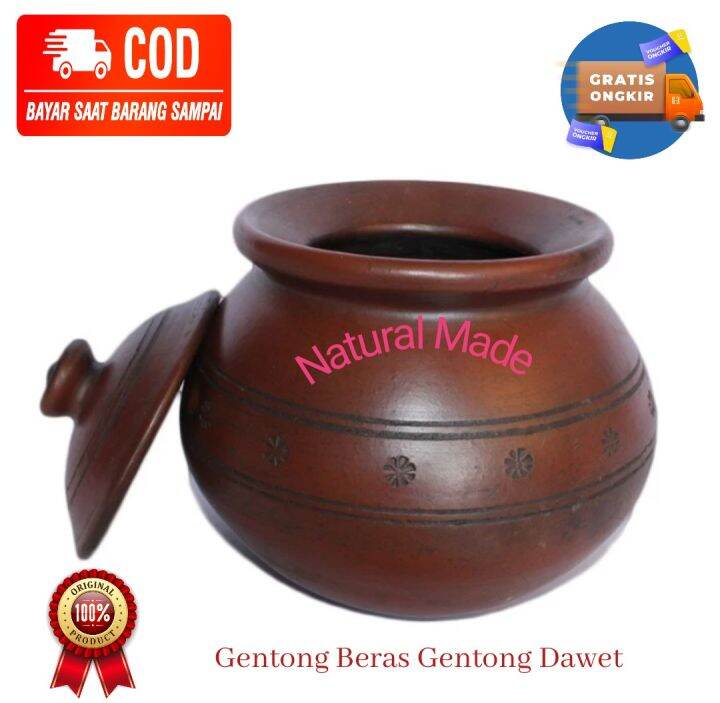 GENTONG TANAH LIAT / TEMPAT BERAS / DAWET + PACKING | Lazada Indonesia