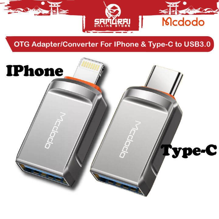 [1YrWarranty] Mcdodo USB 3.0 To Type-C OTG / Lightning OTG Adapter ...