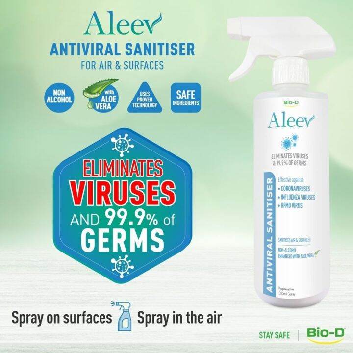 BIO-D Aleev antiviral sanitize for air &surface spray 500 ml | Lazada